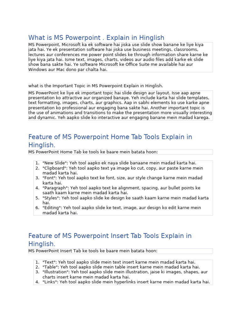 What is MS Powerpoint | PDF | Microsoft Power Point | Page Layout