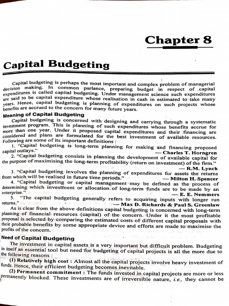 Capital Budgeting Unit 2 | PDF