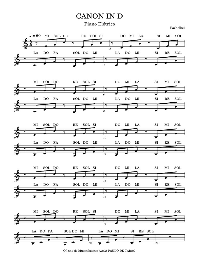 Canon in D Piano Sheet Music | PDF