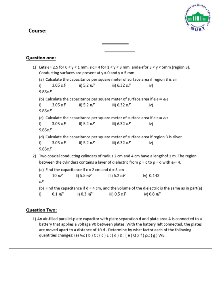 Sheet (5) | PDF | Electrical Engineering | Electromagnetism