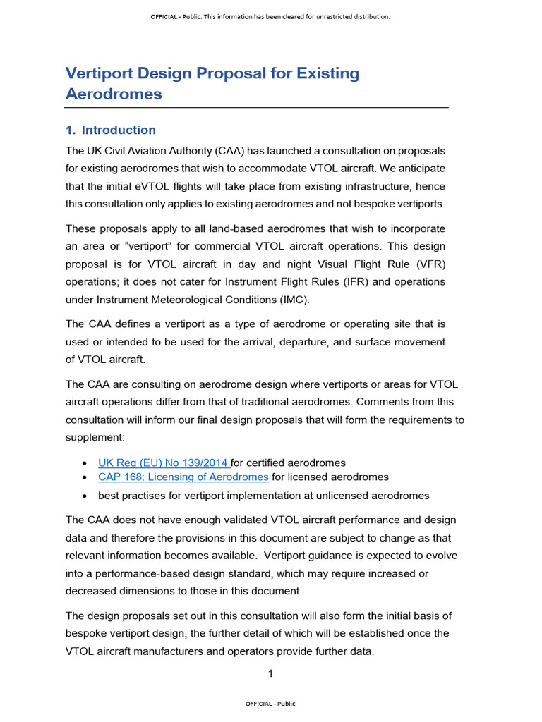 Vertiport Design Proposal For Existing Aerodromes | PDF | Visual Flight ...