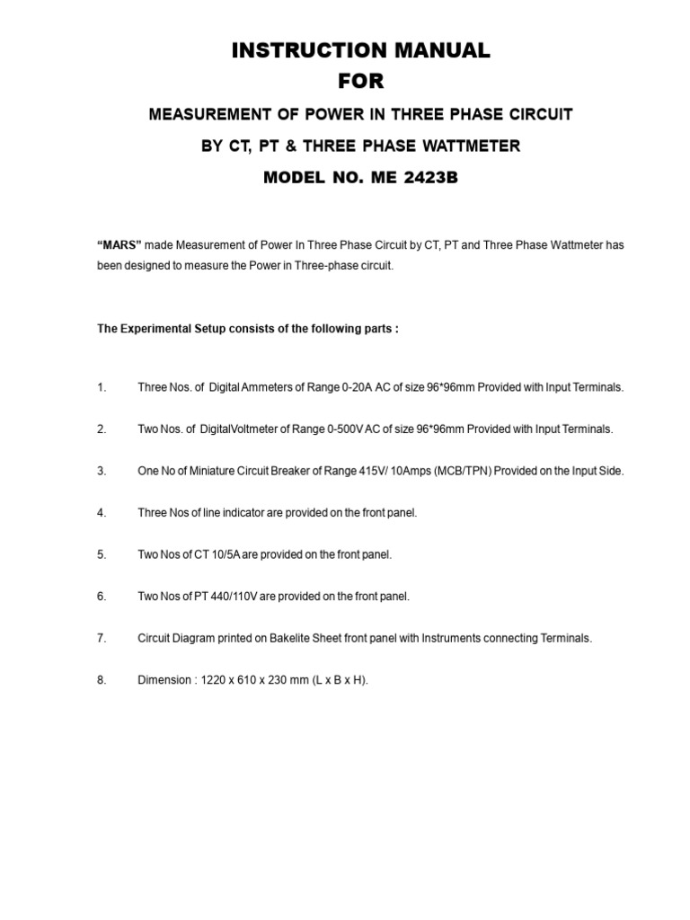 ME 2423B | PDF | Transformer | Electric Motor