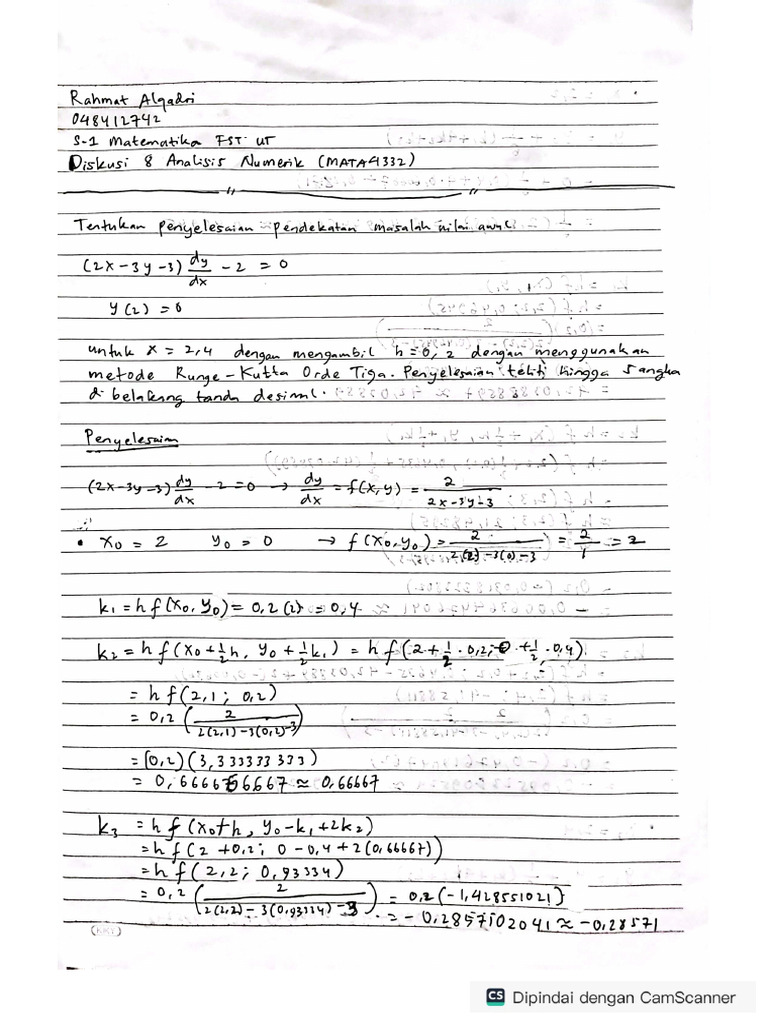 Diskusi 8 - Analisis Numerik - Rahmat Alqadri | PDF