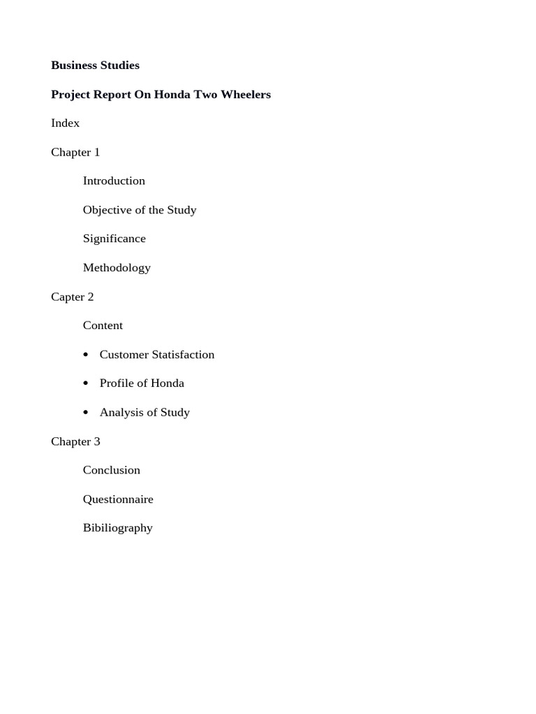 BS Project Work | PDF | Honda | Motorcycle