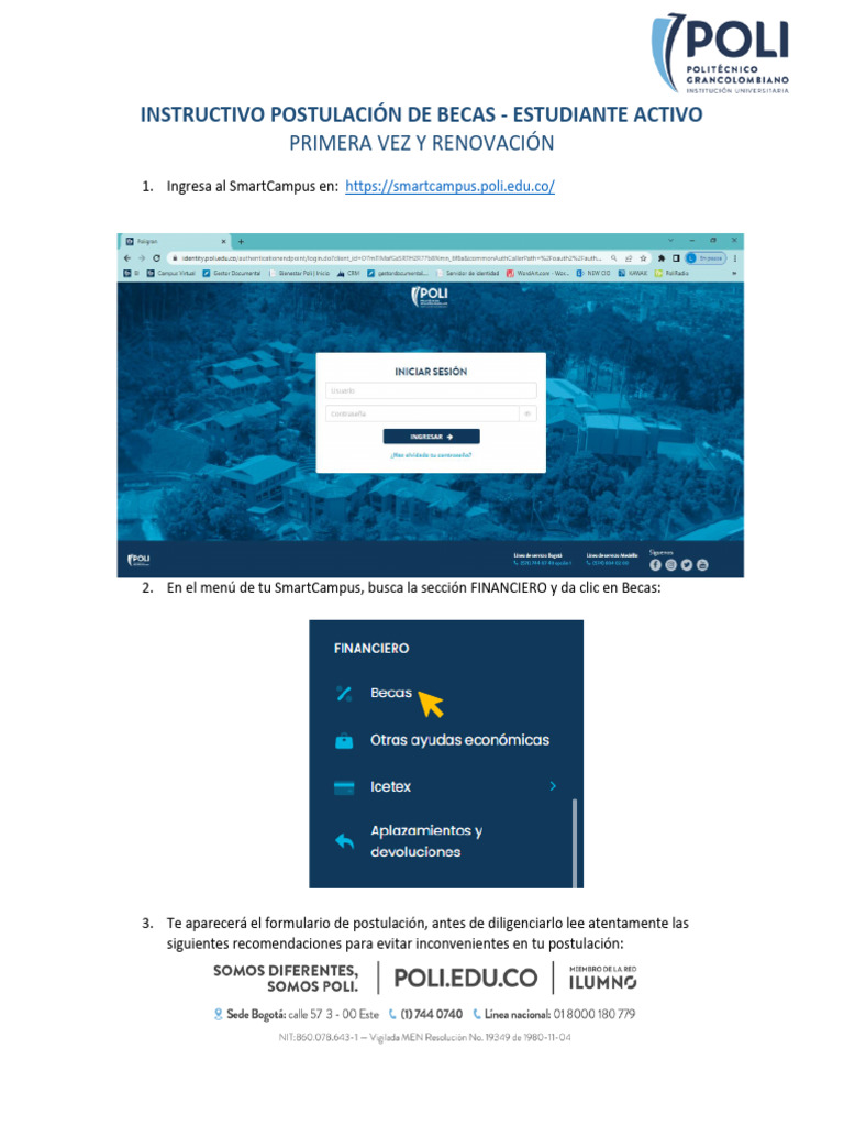 Instructivo Postulacion de Becas Estudiante Activo | PDF | Informática