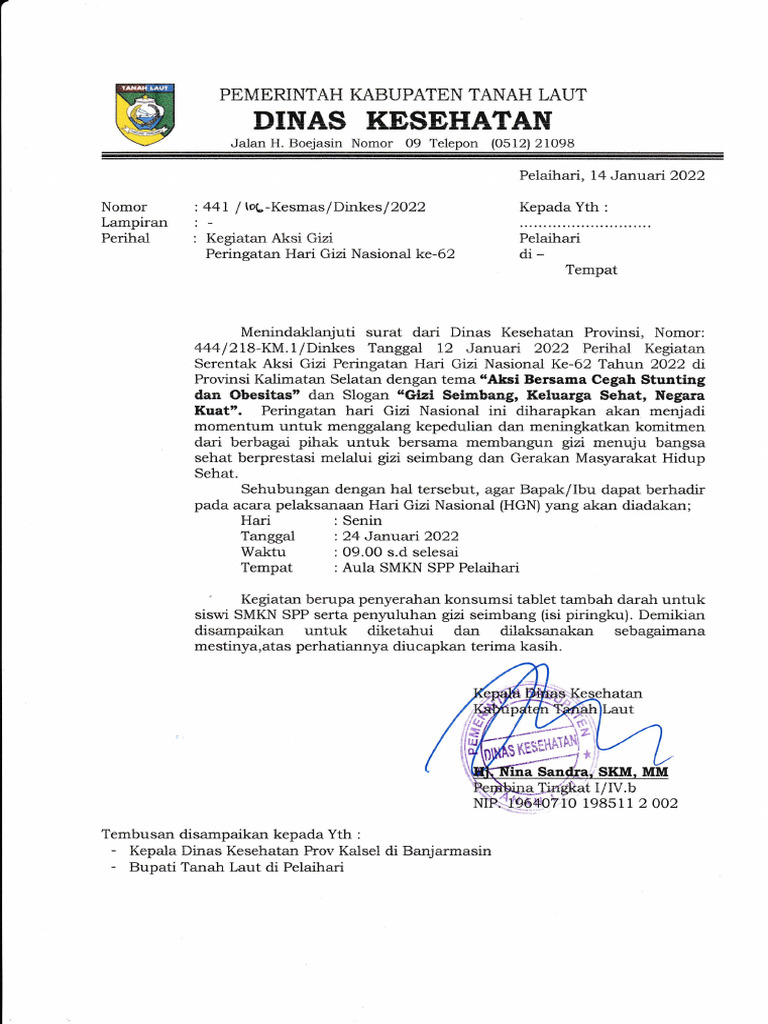Surat Undangan Kegiatan HGN | PDF
