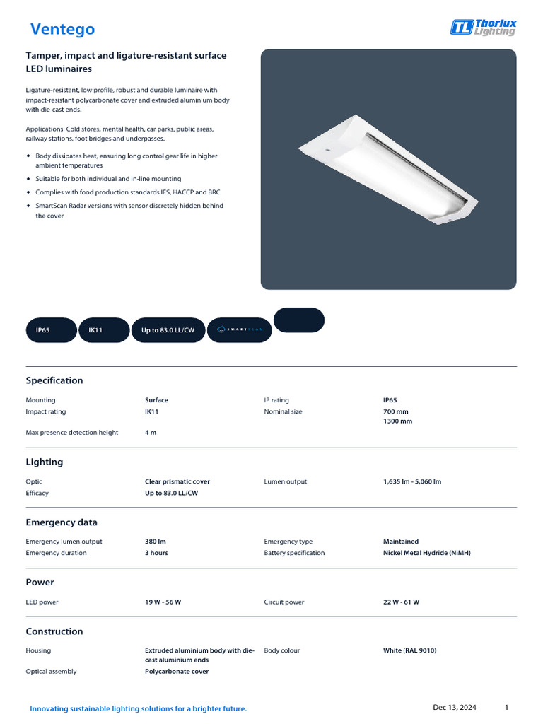 ventego-datasheet | PDF | Lighting