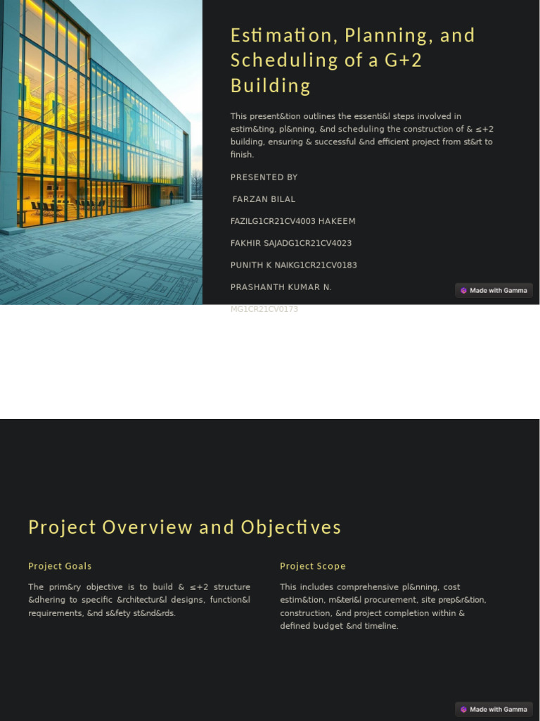 Estimation Planning and Scheduling of A G2 Building | PDF | Real Estate ...