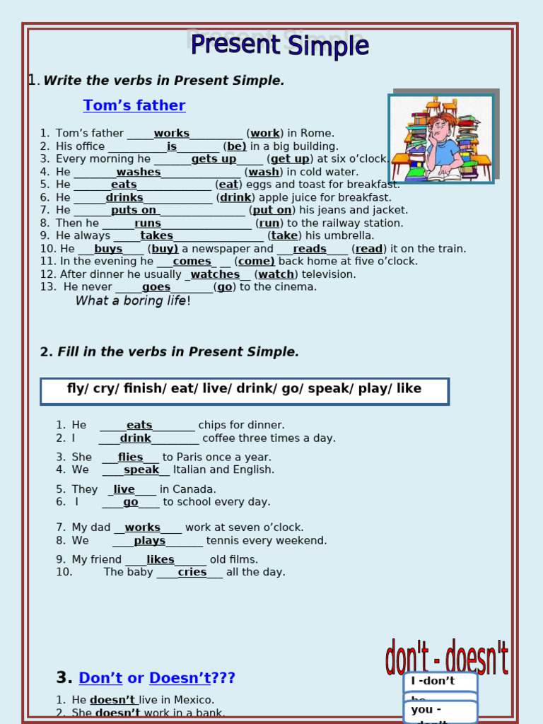 Exercicio 4 - Present Simple | PDF
