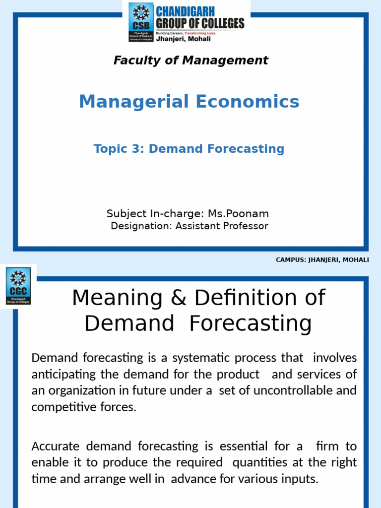 Topic 3 Demand Forecasting | PDF | Forecasting | Economics