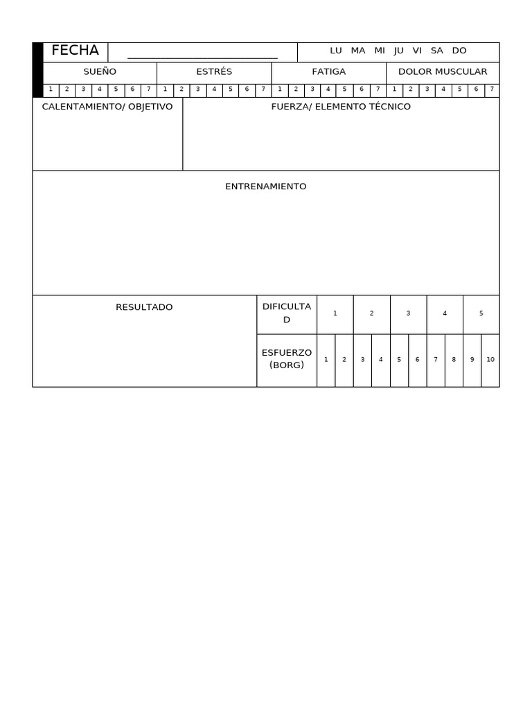 MODELO DIARIO CROSSFIT + SESIÓN 3 | PDF