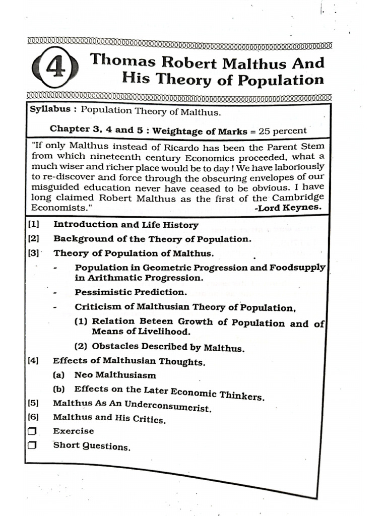 malthus growth theory uj | PDF