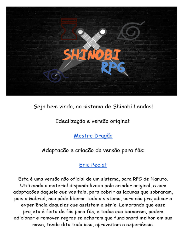 RPG Shinobi Oficial V 1.0 | PDF