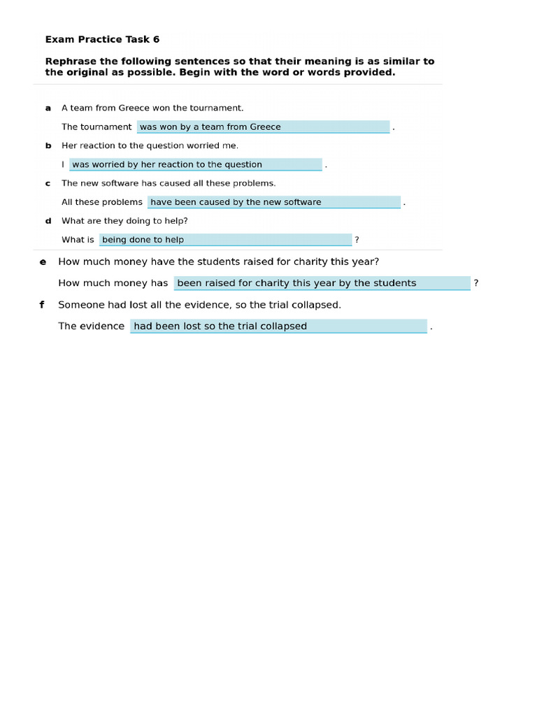 Task 6-7 - KEY - SENTENCE TRANSFORMATION.12.12.24 | PDF