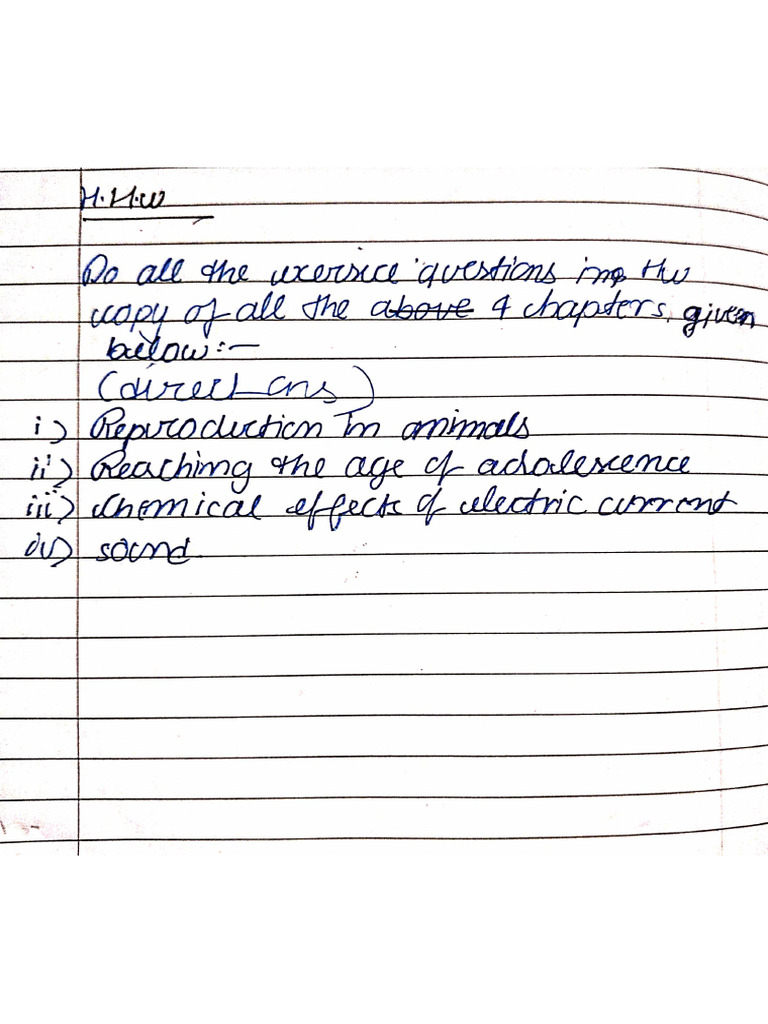 Science Holiday Homework | PDF