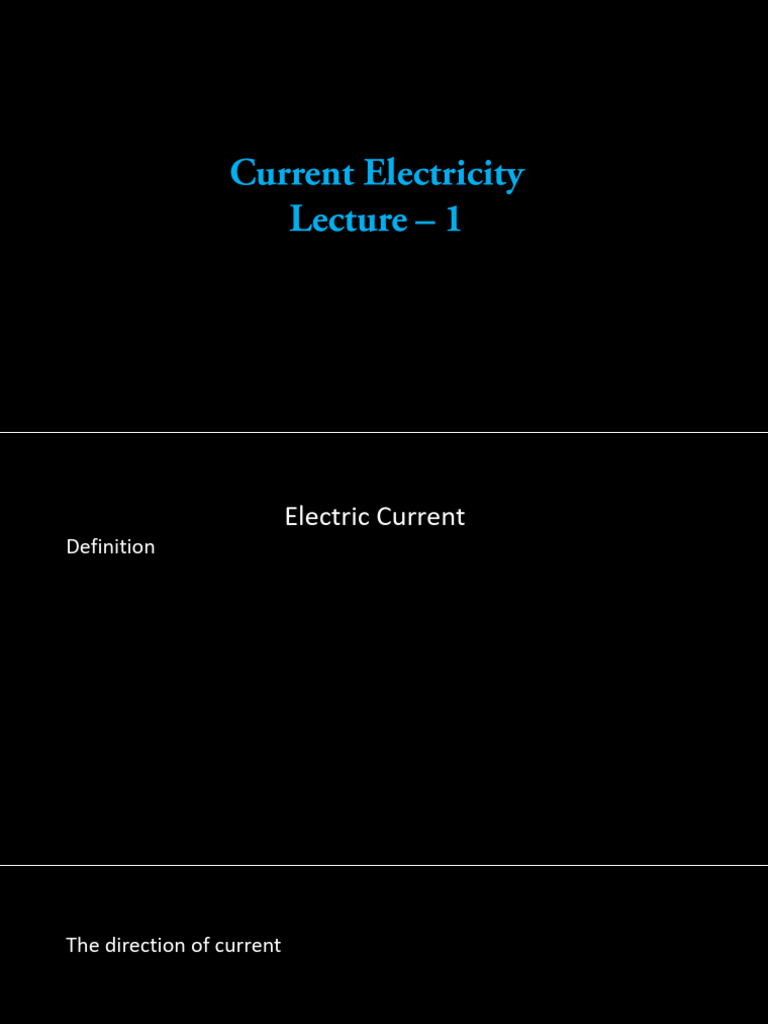 Understanding Electric Current Concepts | PDF | Electron | Electric Current