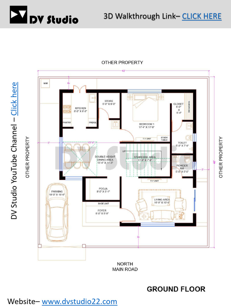 Vastu 40x40 Floor Plans Option 5 | PDF