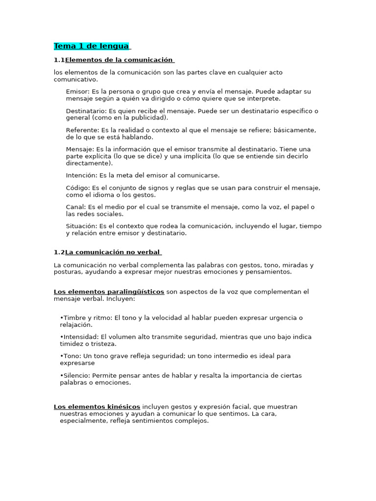Tema 1 lengua | PDF | Comunicación | Dialecto
