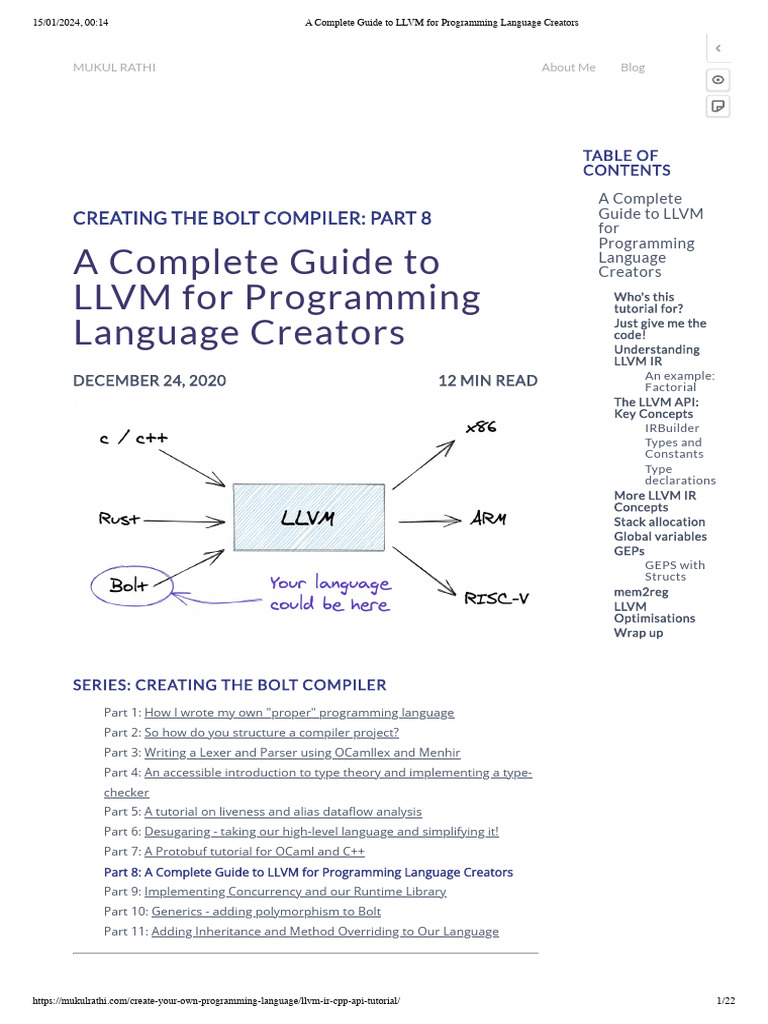 A Complete Guide To LLVM For Programming Language Creators | PDF | Pointer (Computer Programming ...