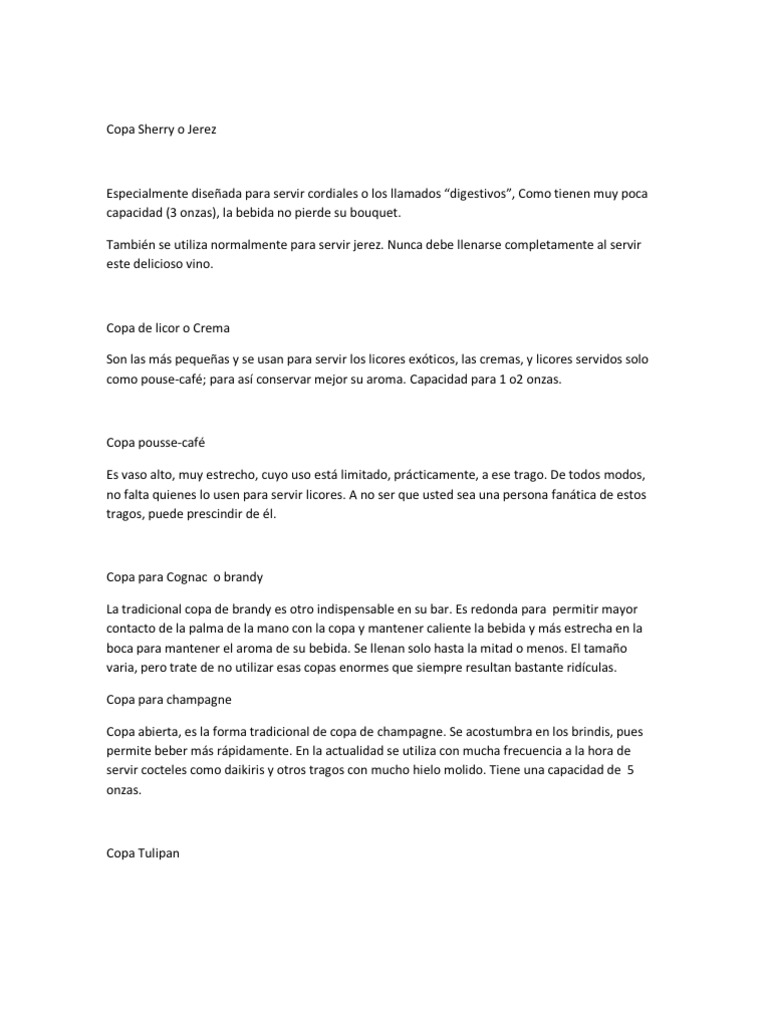 Copa Sherry o Jerez | PDF