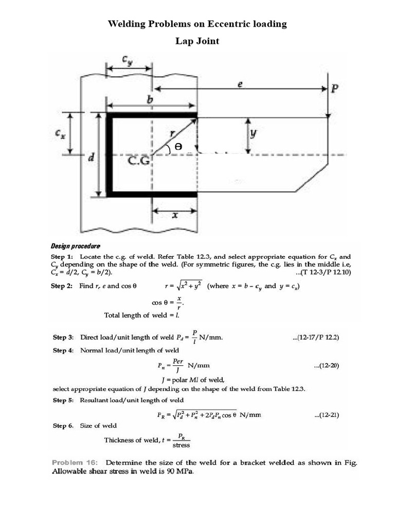 Welding Problems on Eccentric loading | PDF