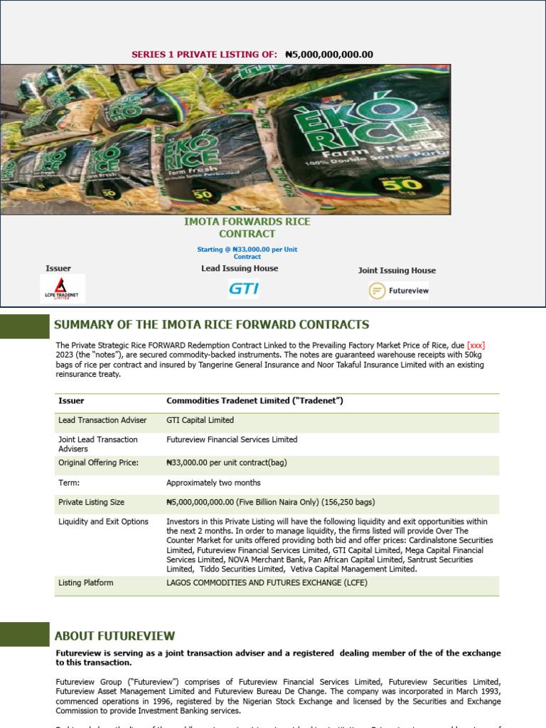 IMOTA BRIEF INVESTMENT TEASER V3 Update | PDF | Futures Contract ...