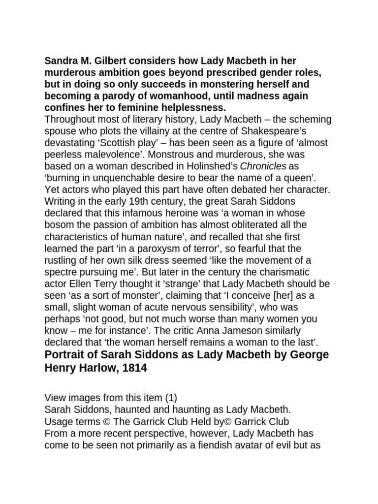 Lady Macbeth: Gender Roles and Madness | PDF | Macbeth | Witch Hunt