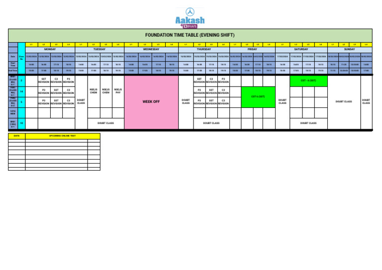 Timetable Foundation (12-02-2024) | PDF