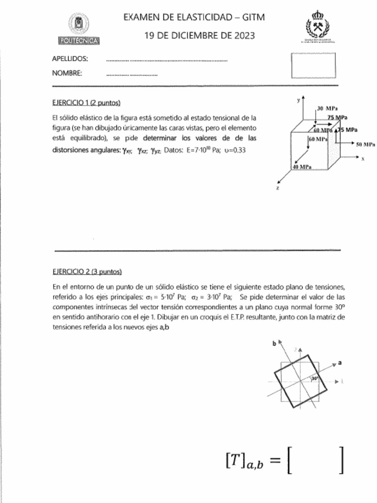 Solución Elasticidad Diciembre Gitm+Gie | PDF