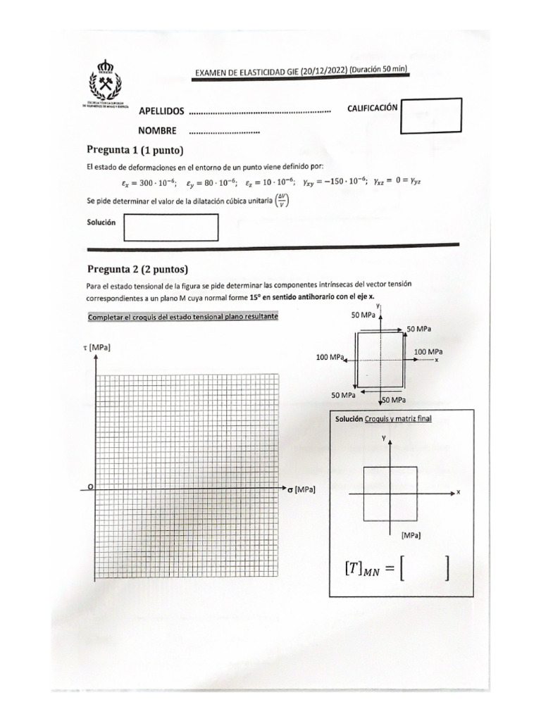 Solución Examen de Elasticidad Gie Diciembre 2022 | PDF