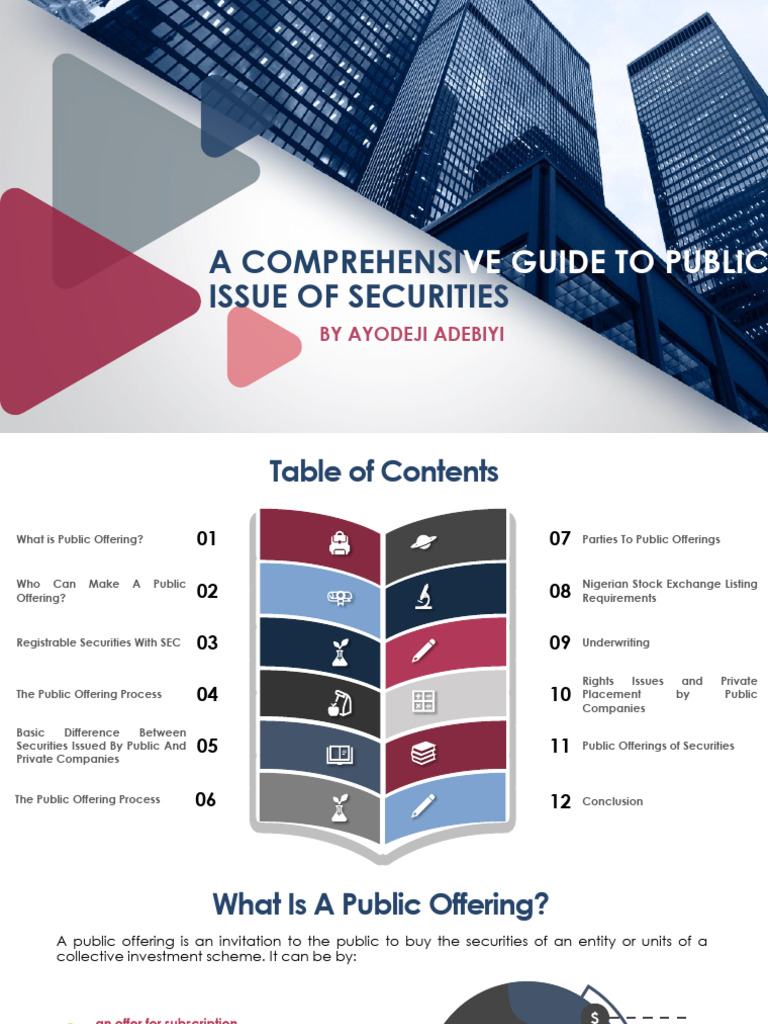 Guide to Public Securities Offerings | PDF | Securities (Finance ...