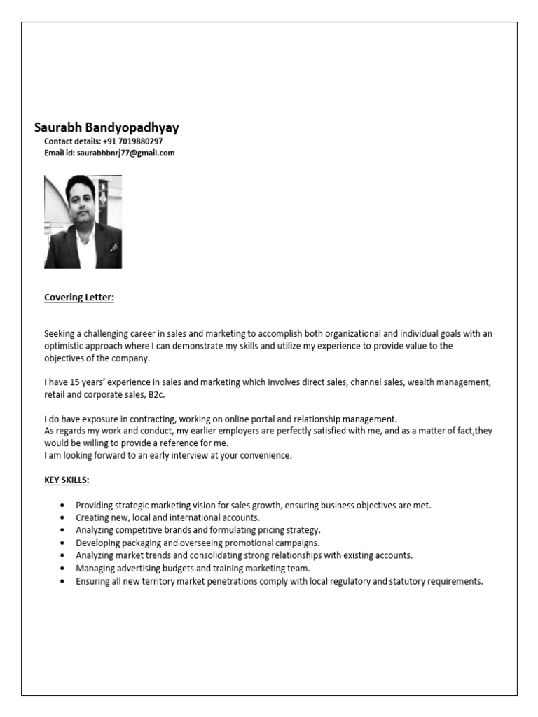 Resume - Saurabh Bandyopadhyay - Updated | PDF | Marketing | Sales