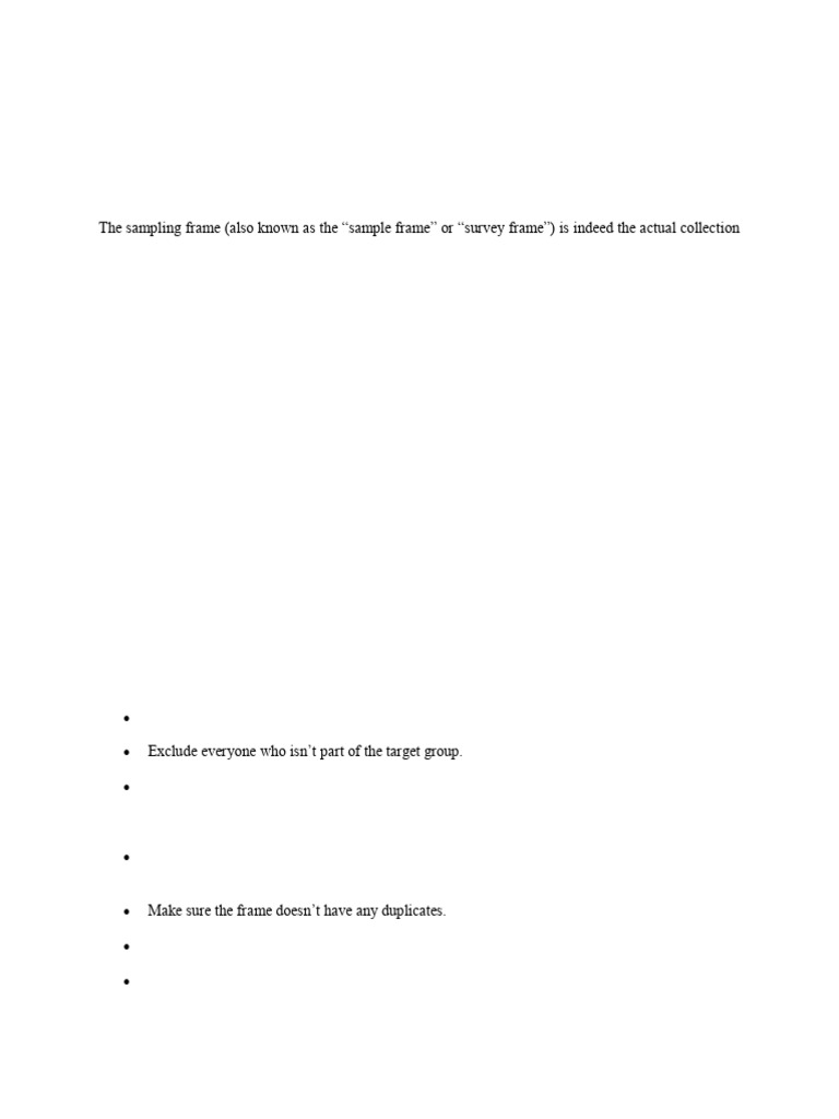 RM UNIT 3 - Sampling Frame | PDF | Sampling (Statistics) | Target Audience RM UNIT 3 - Sampling Frame | PDF | Sampling (Statistics) | Target Audience