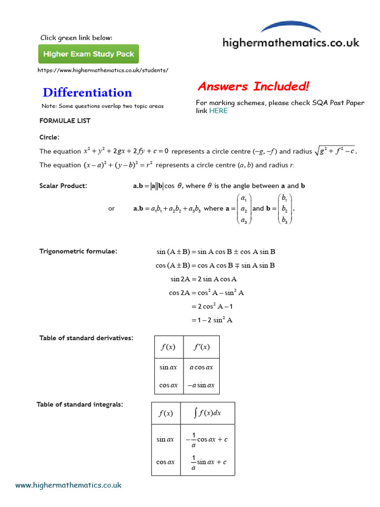 2024 Differentiation | PDF | Triangle Geometry | Functions And Mappings
