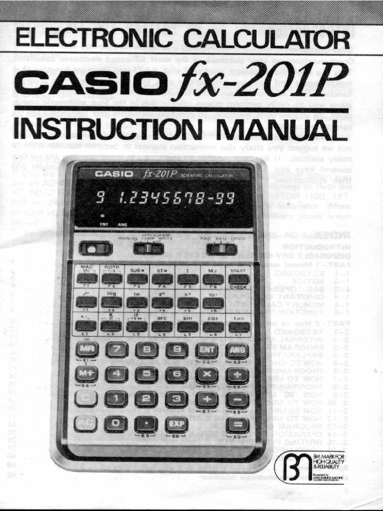 Casio FX-201P | PDF