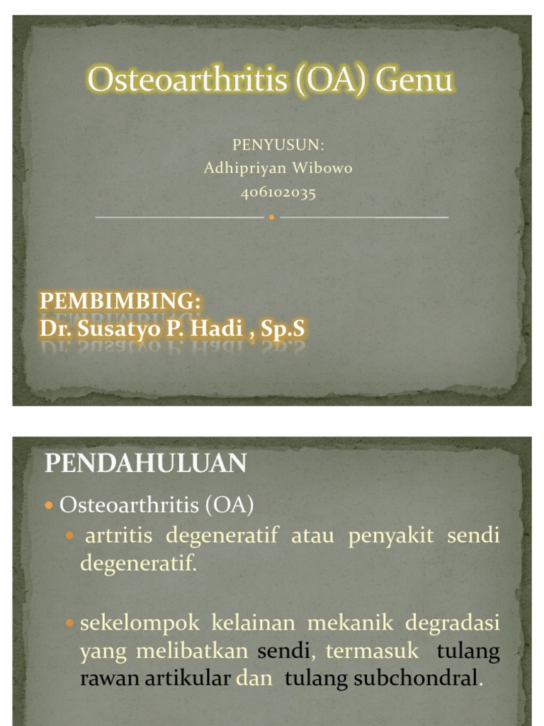 Osteoarthritis (OA) Genu | PDF