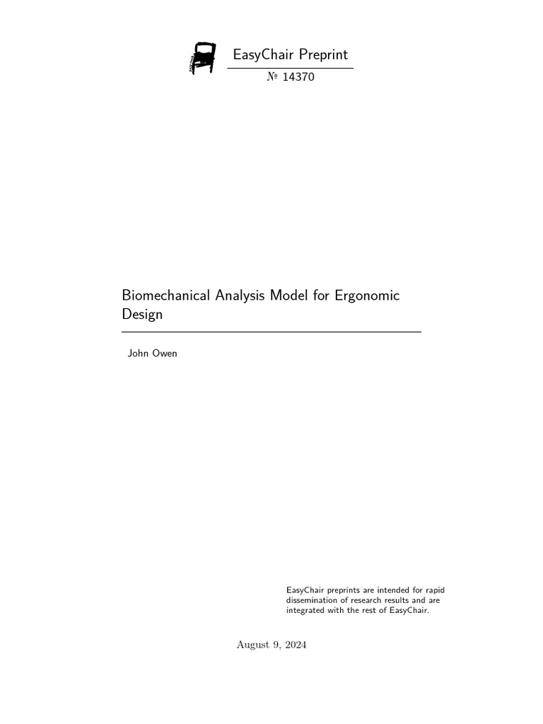 Biomechanical Analysis Model For Ergonomic Chair Model | PDF | Human Factors And Ergonomics ...