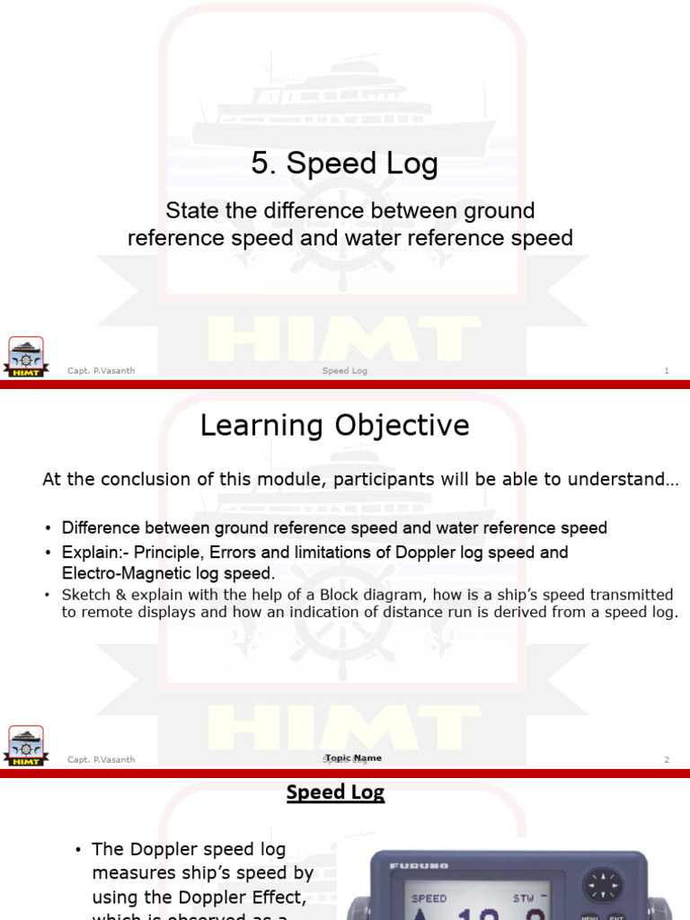 Maritime Speed Log Essentials | PDF | Doppler Effect | Waves