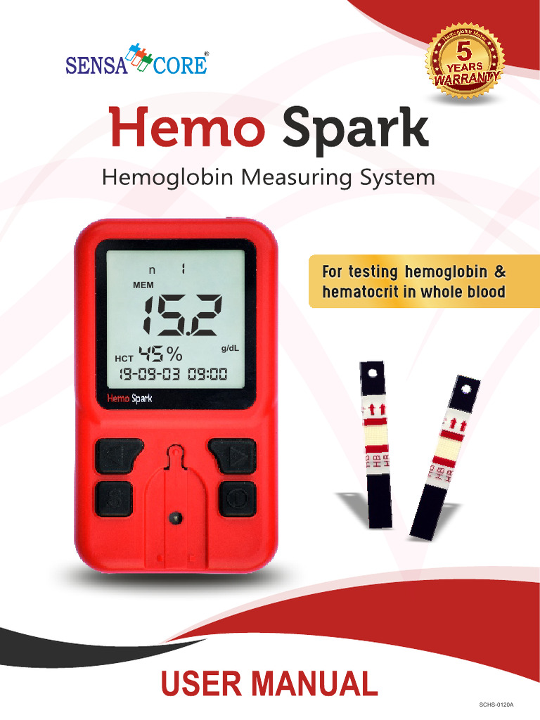 Hemo Spark Hemoglobin Meter Manual | PDF | Hemoglobin | Usb