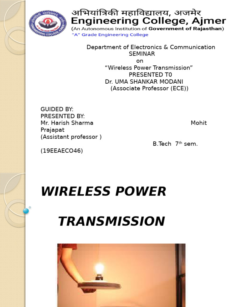 Wireless Power for ECE Students | PDF | Electric Power Transmission ...