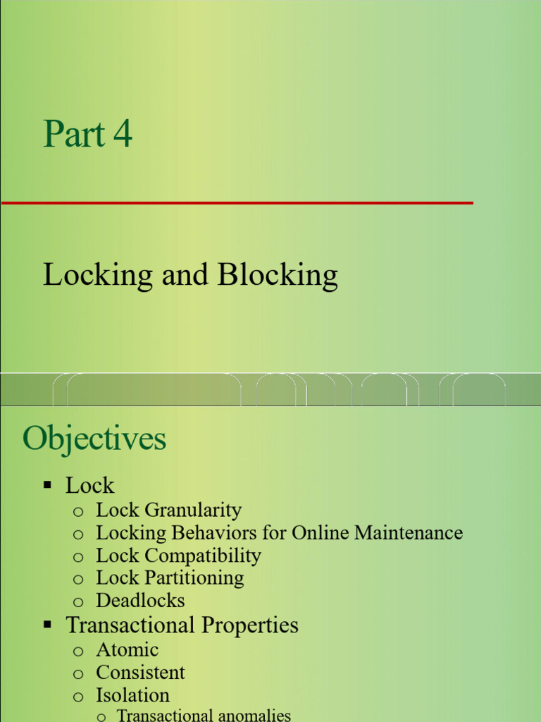 8. Locking and Blocking | PDF | Database Transaction | Computing