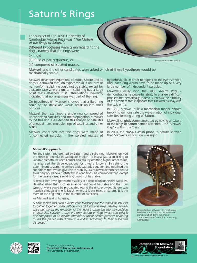 Saturn-S Rings | PDF | James Clerk Maxwell | Saturn