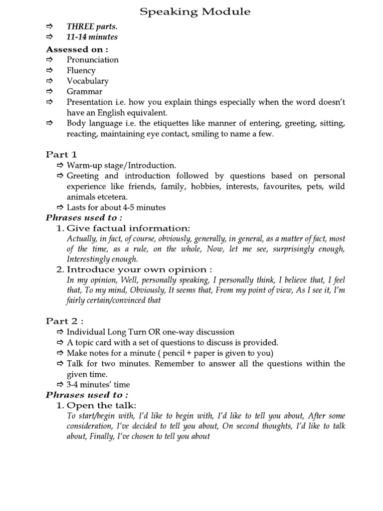 Speaking Questions | PDF