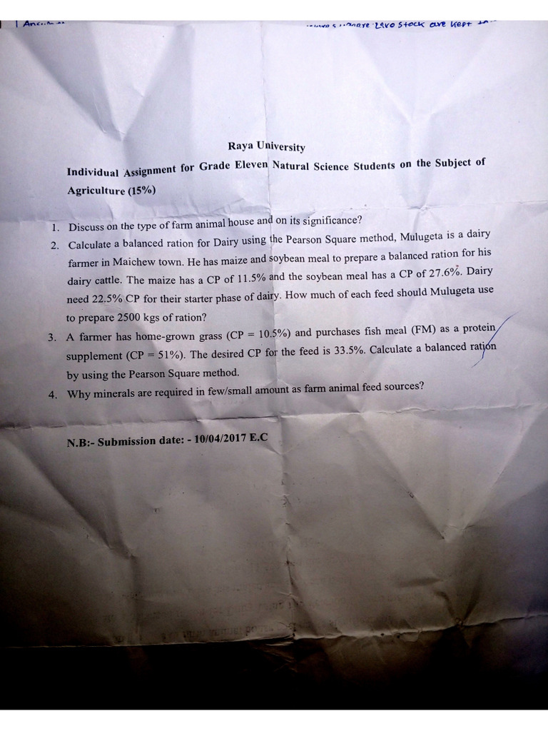 Agriculture Assignment | PDF