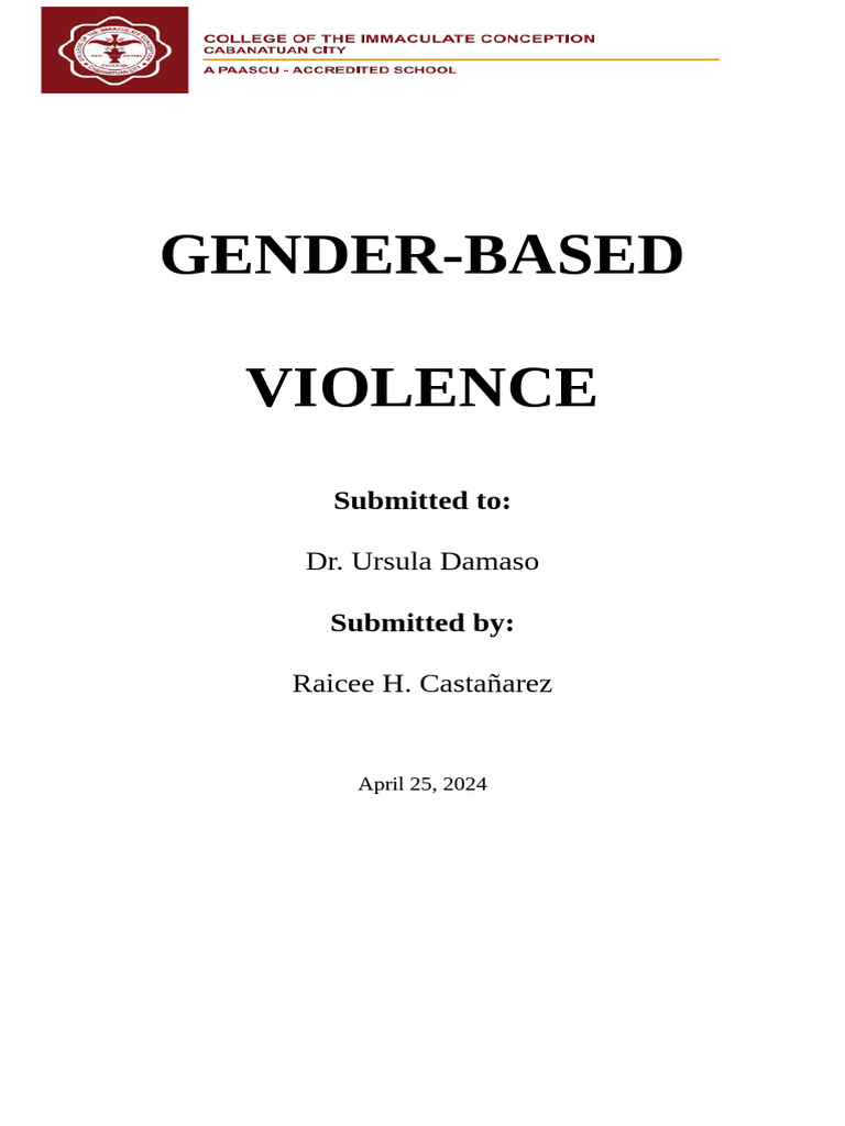 gender based violence | PDF | Violence | Domestic Violence