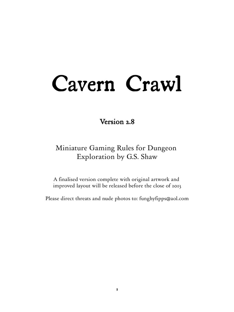 PROPER Cavern Crawl Final 2.8 | PDF