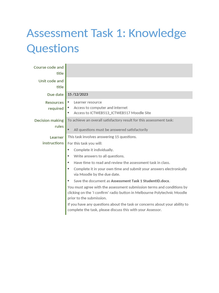 Assessment Task 1 1 Pdf World Wide Web Internet Web
