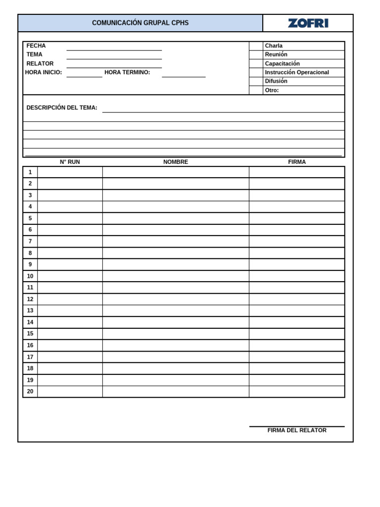 Formato Comunicacion Grupal Blancoa | PDF