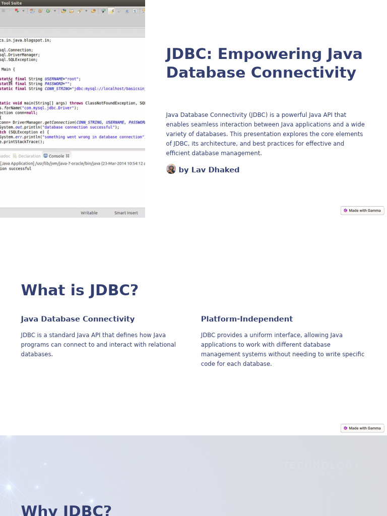 JDBC Empowering Java Database Connectivity | PDF | Databases | Java ... JDBC Empowering Java Database Connectivity | PDF | Databases | Java ...