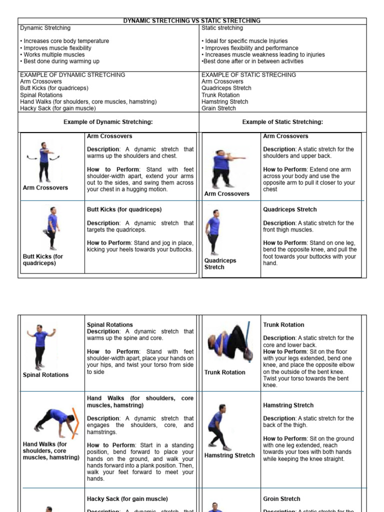 Dynamic Stretching Vs Static Stretching | PDF | Foot | Knee